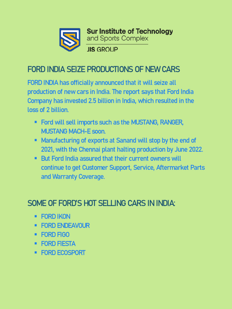 Ford India | PDF