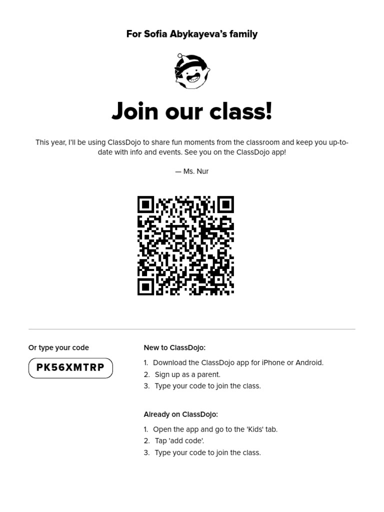 Join Our Class on ClassDojo! | PDF | Digital Technology | Educational ...