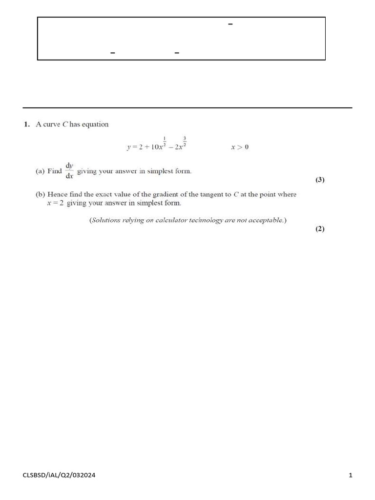 Quiz - 03 - 2024 - Math P1 - Myron | PDF