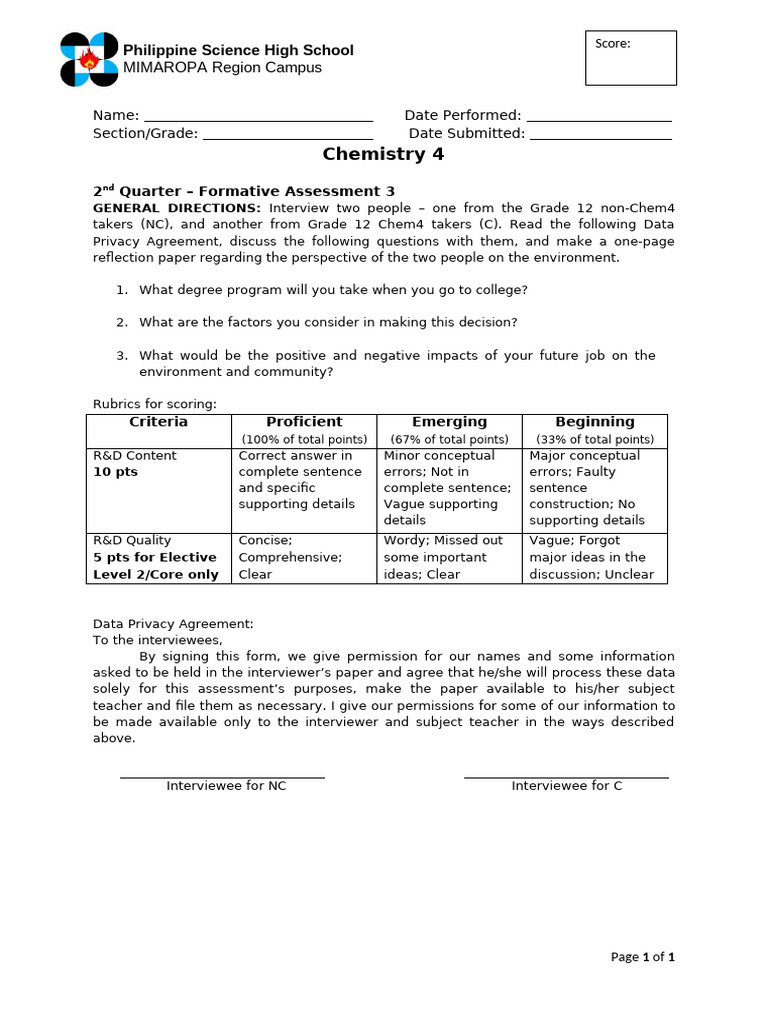 Chem 4 Q2 FA3 | PDF