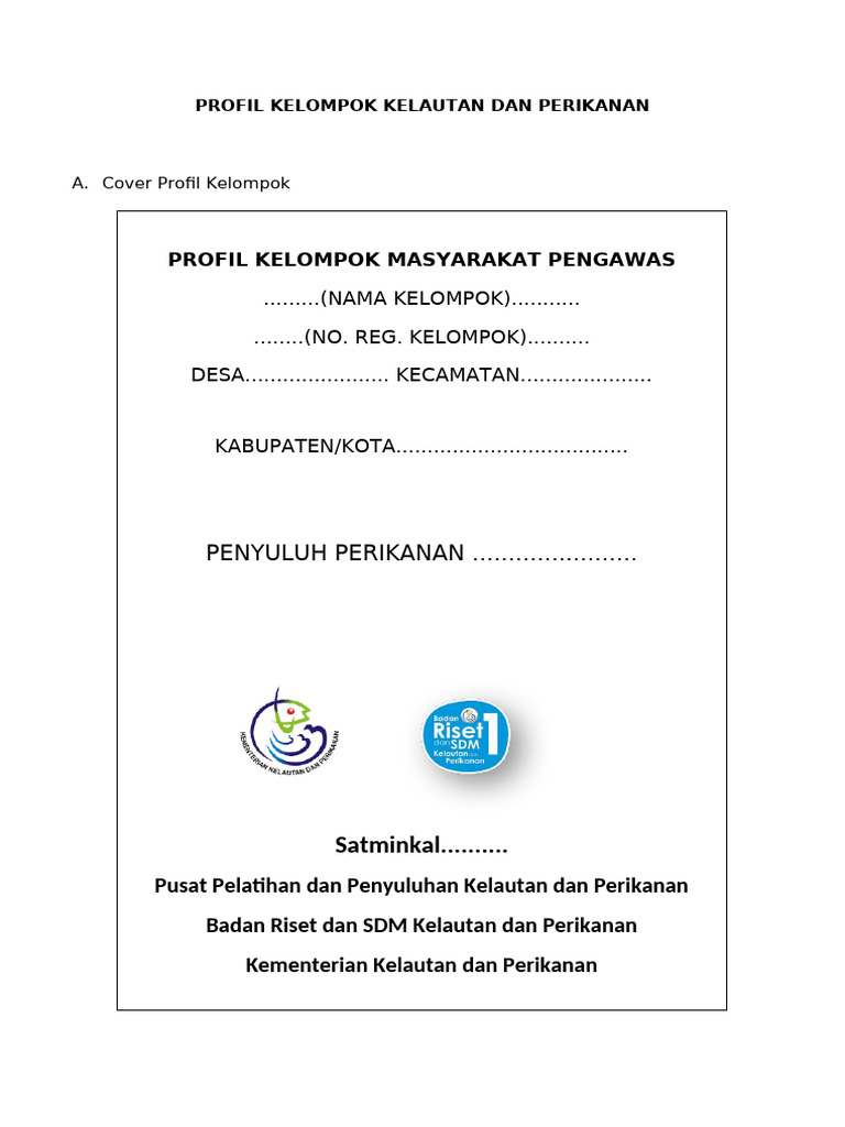 Pokmaswas - Format Profil Kelompok Masyarakat Pengawas Tahun 2020 | PDF