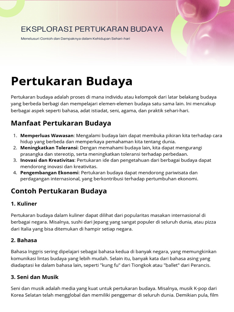 Pertukaran Budaya | PDF