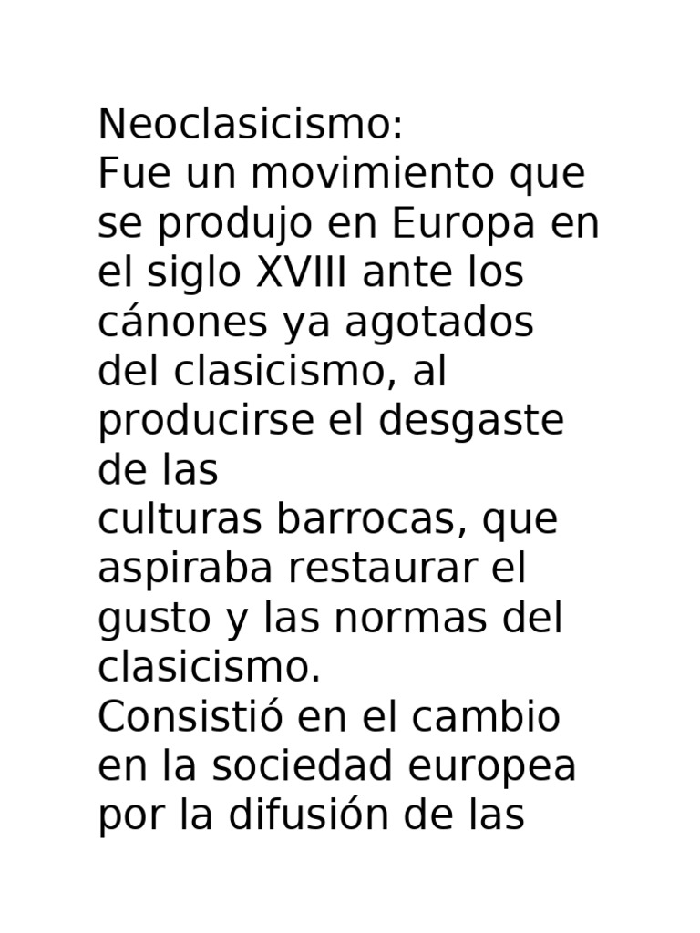 Neoclasicismo: Arte y Razón en el XVIII | PDF