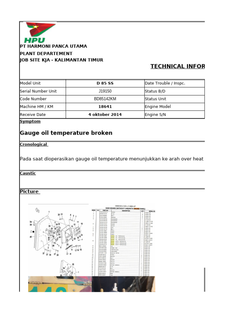 Dody Martono TI Gauge Oil Temperature BD85142KM | PDF