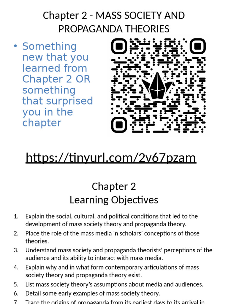 COMM1121 Chapter Two 2025 | PDF | Propaganda | Social Psychology
