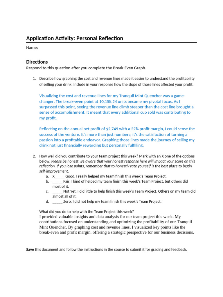 Pc102 Document Personalreflectiontemplate 3 | PDF
