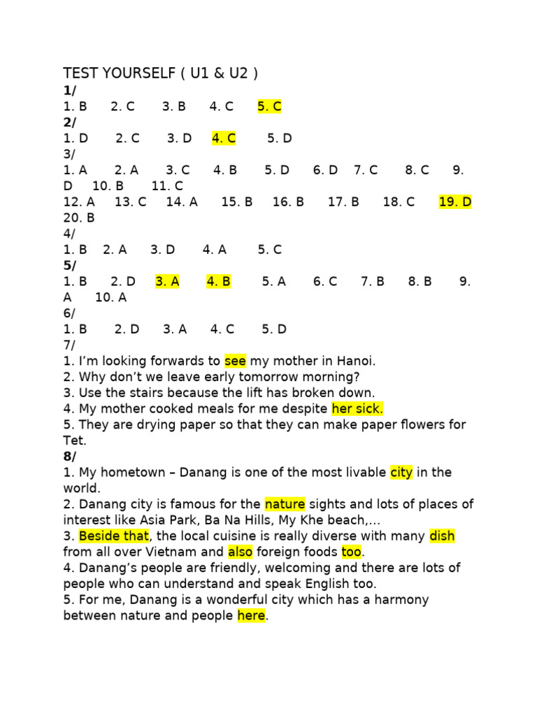Test Yourself U1 U2 1 Pdf