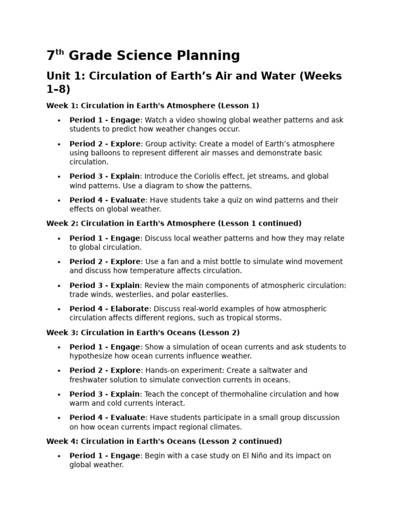 Earth and Space - 7th Grade | PDF | Atmospheric Circulation | Geology