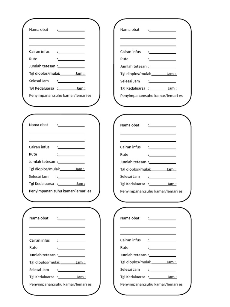 Panduan Infus: Obat, Rute, dan Penyimpanan | PDF