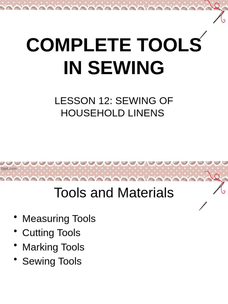Grade 6 COMPLETE TOOLS IN SEWING | PDF | Yarn | Sewing