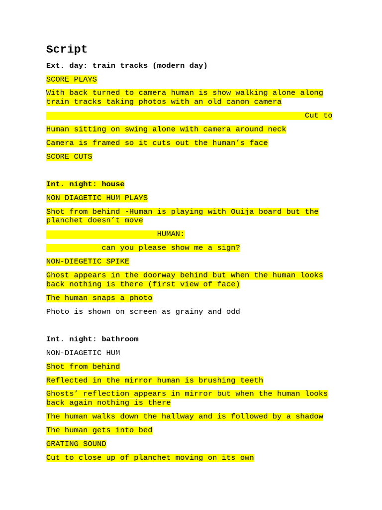 In The Shadows SCRIPT | PDF