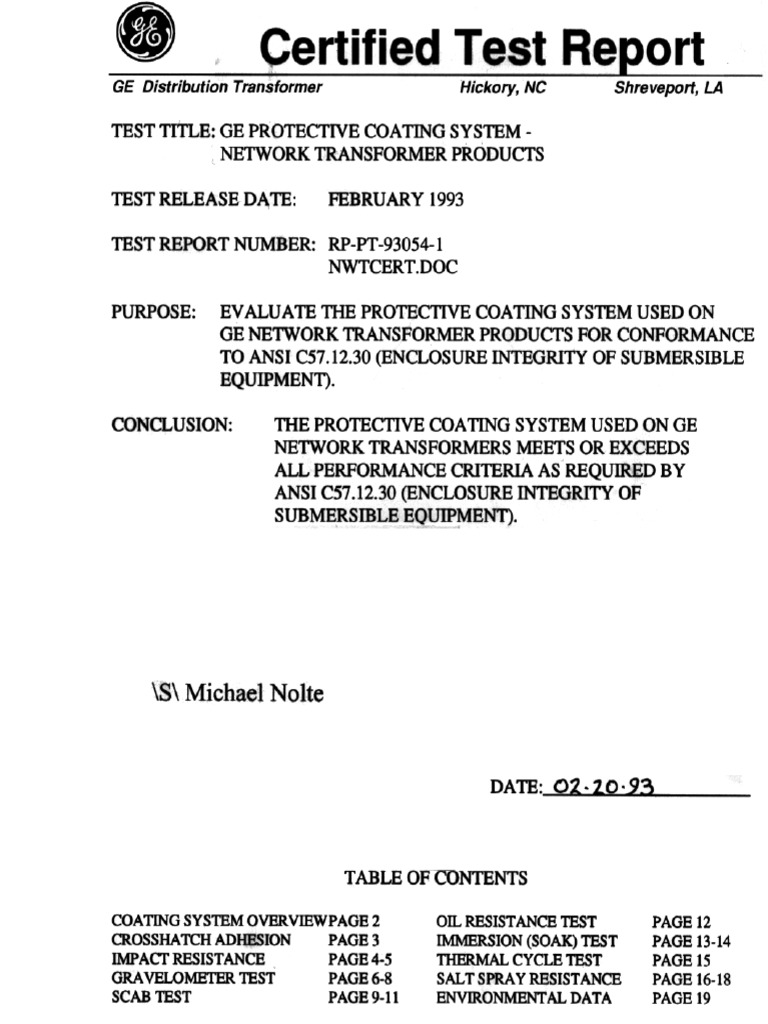 Ge Test Report | PDF