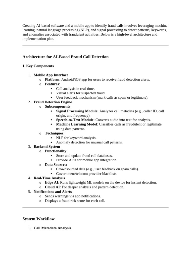 Fraud Calls Detection Software | PDF | Machine Learning | Mobile App