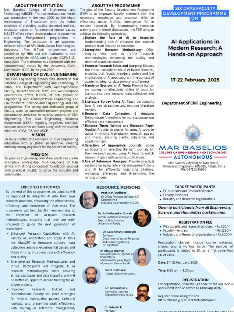 FDP Brochure on AI Applications in Modern Research | PDF | Artificial ...