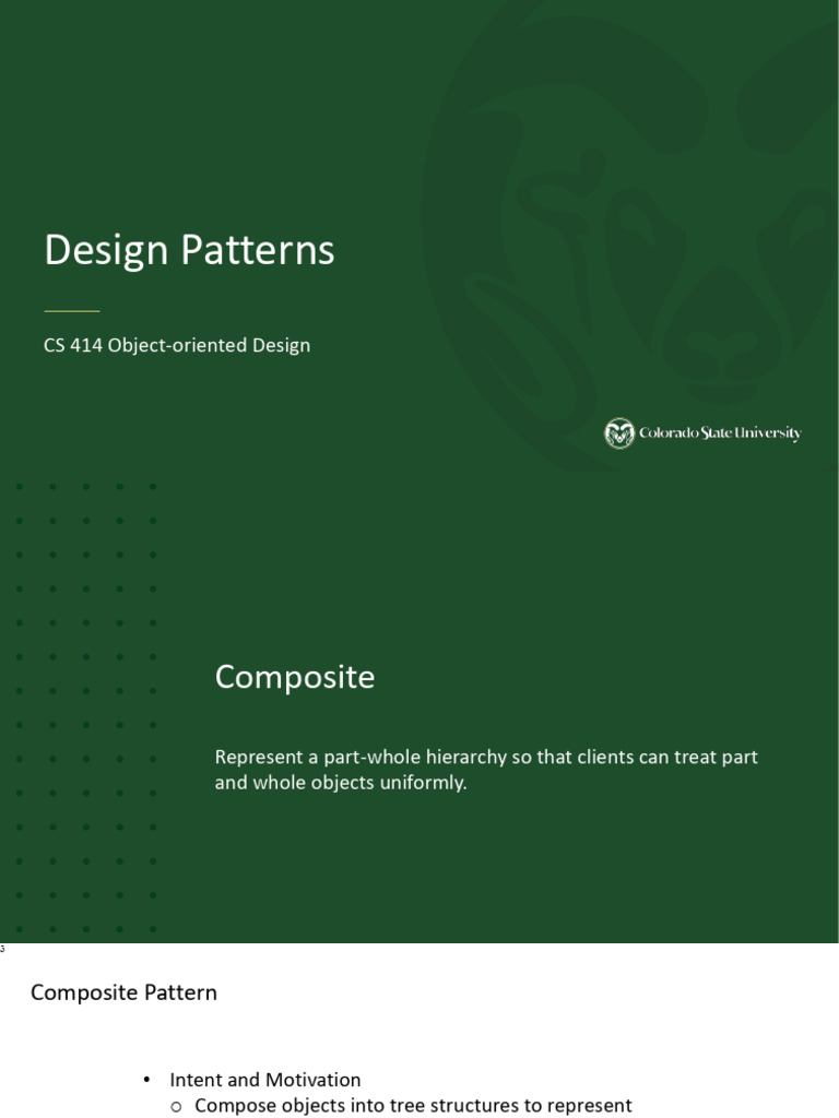 16 CS414 Design Patterns 5 | PDF | Multiplication | Computer Programming