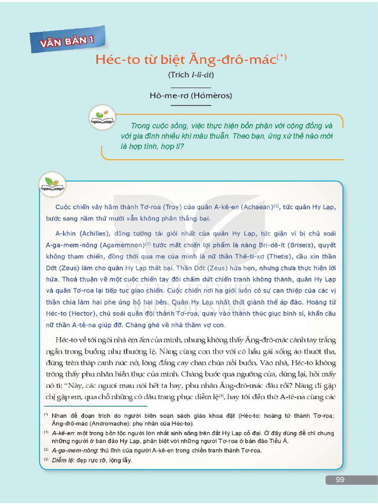 Héc to Từ Biệt Ăng Đro Mác | PDF