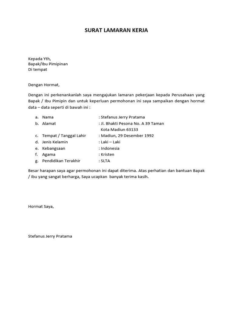 CV STEFANUS JERRY | PDF