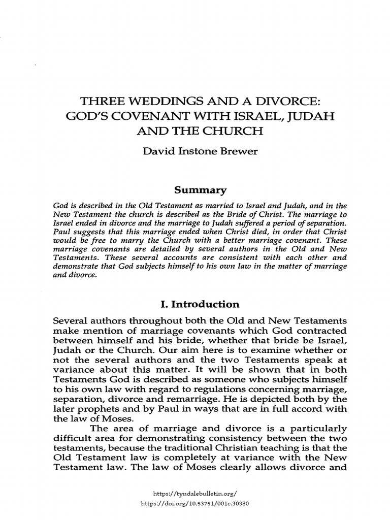 Three Weddings and A Divorce God S Covenant With Israel Judah and The ...