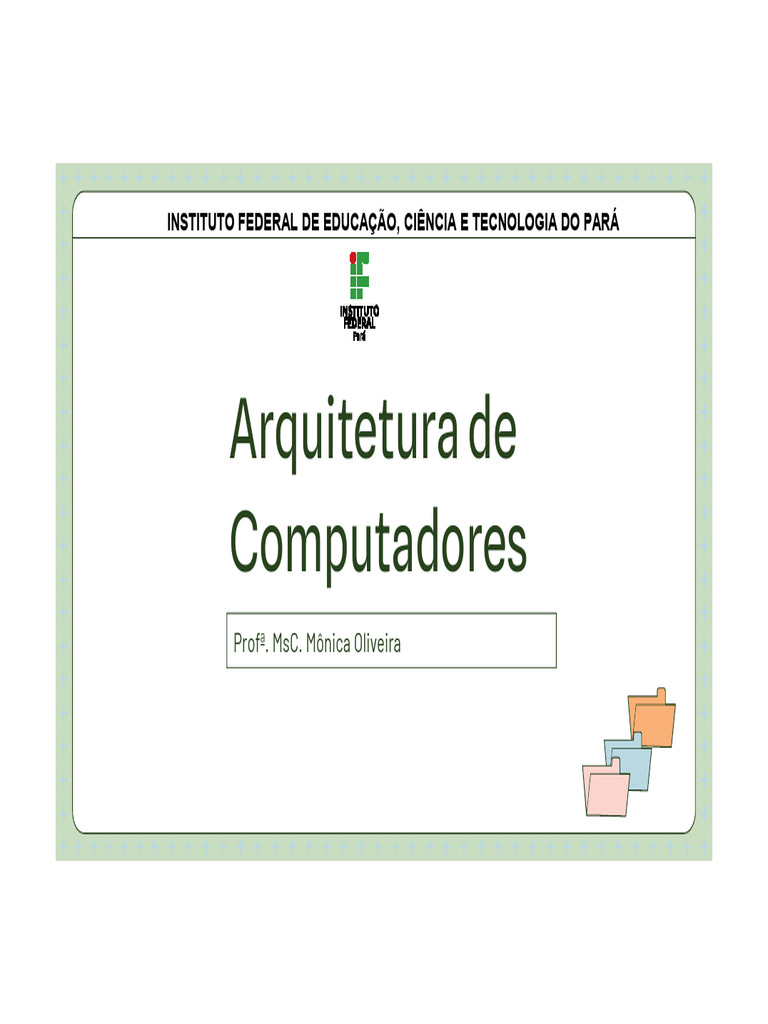 Arquitetura de Computadores | PDF | Unidade central de processamento | Entrada/Saída