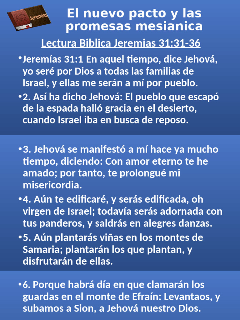 Promesas del Nuevo Pacto en Jeremías | PDF | Jeremías | Rachel