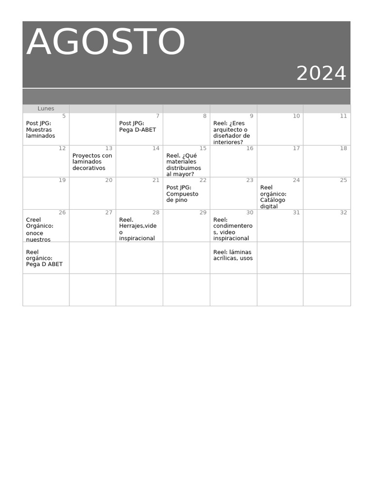 AGOSTO Maderas 1 | PDF