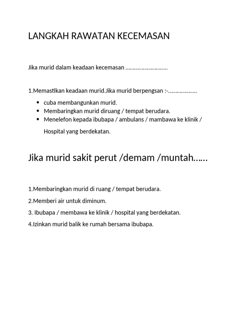 Langkah Rawatan Kecemasan | PDF