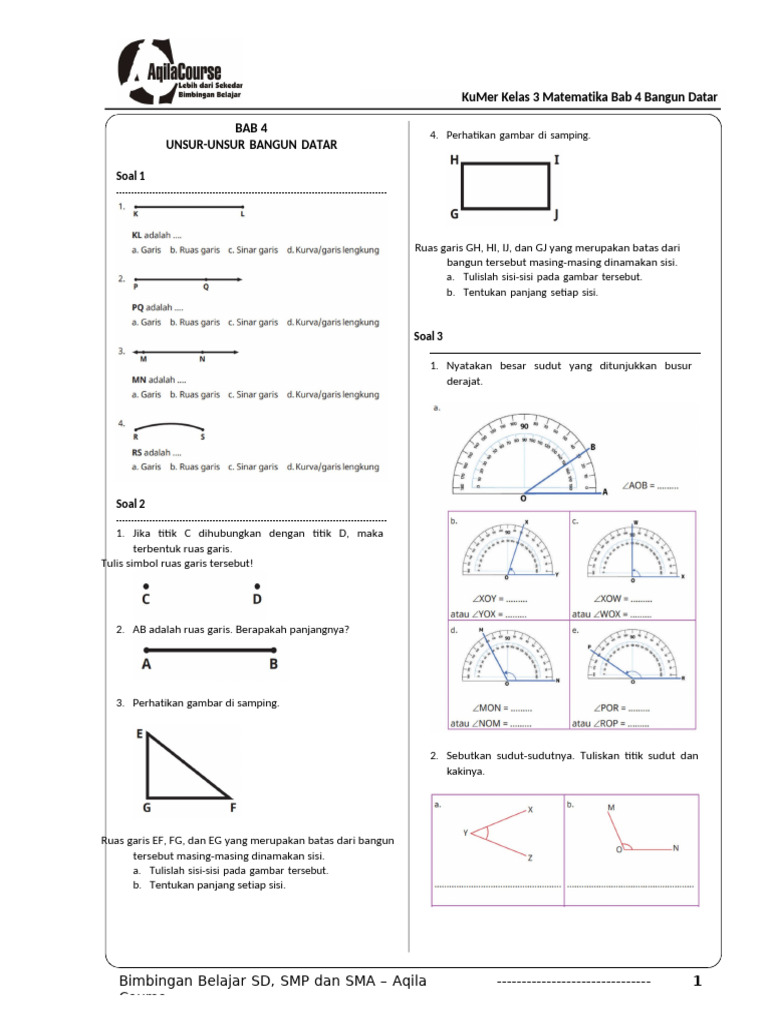 Kelas 3 Matematika Bab 4 Bangun Datar Kumer 2022 | PDF