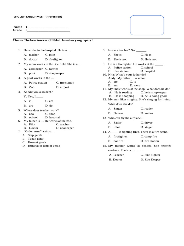 English Enrichment (Profession) | PDF