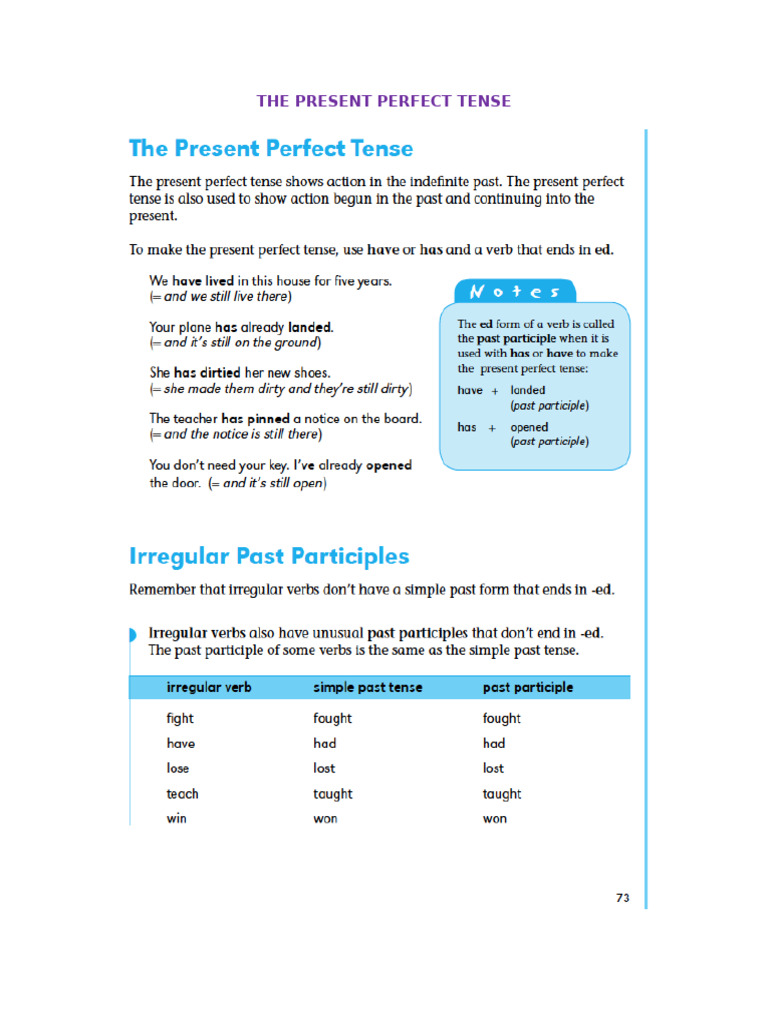 THE PRESENT PERFECT TENSE | PDF