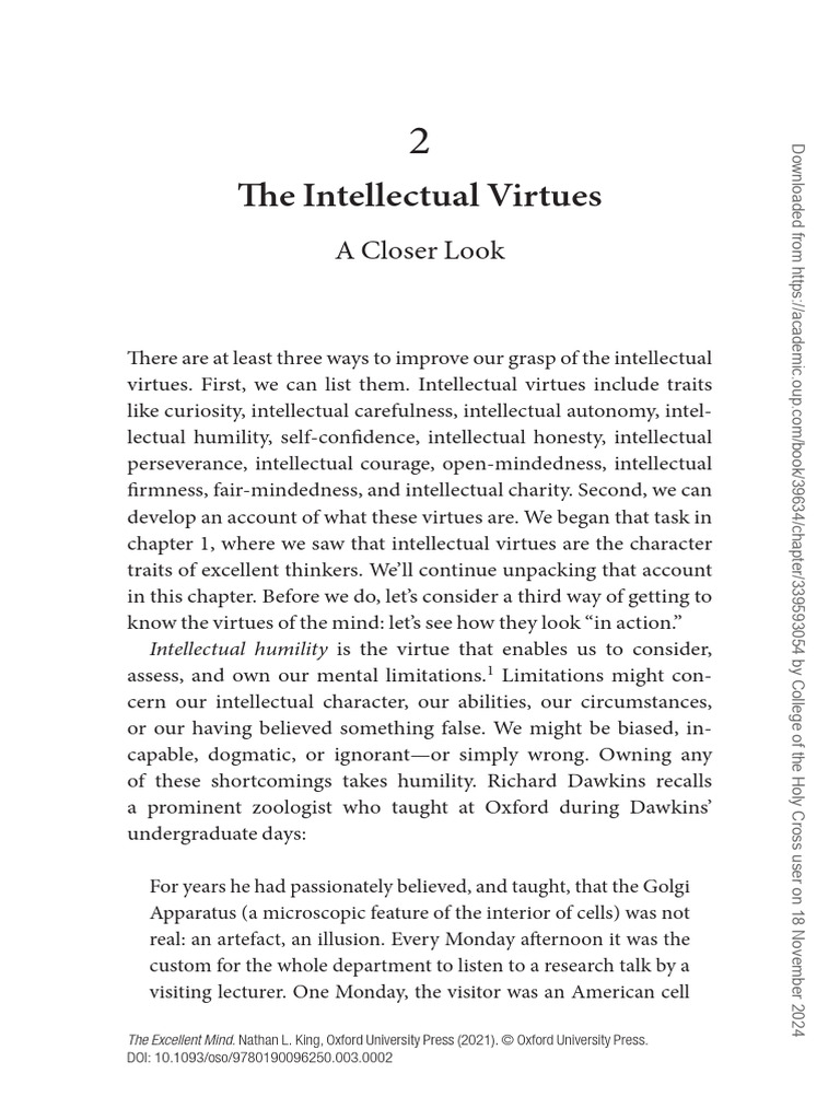 Understanding Intellectual Virtues | PDF | Virtue | Courage