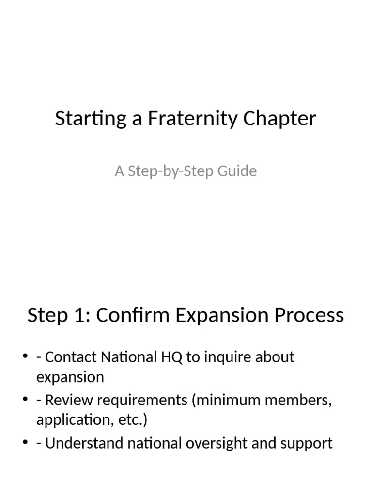 Starting A Fraternity Chapter | PDF