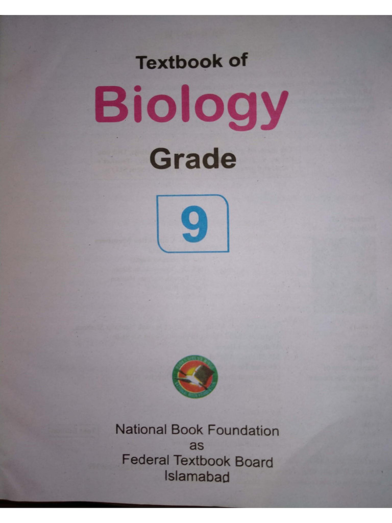 9th Class Biology Book Ch1 Federal Board Eng Med | PDF