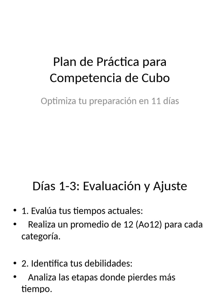 Plan de Practica Cubo | PDF