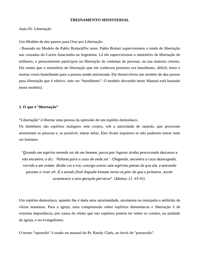 Modelo de Libertação em 10 Passos | PDF | Jesus | Oração