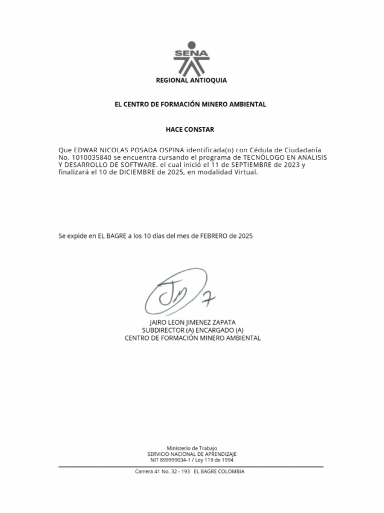 Constancia - Virtual NICOTE | PDF