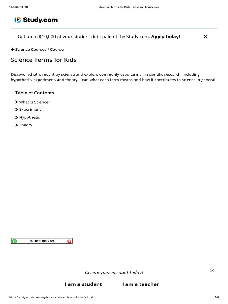 Science Terms for Kids - Lesson _ Study.com | PDF | Science | Experiment