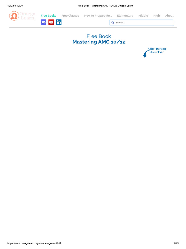 Free Book - Mastering AMC 10 - 12 - Omega Learn | PDF | Mathematics | Knowledge