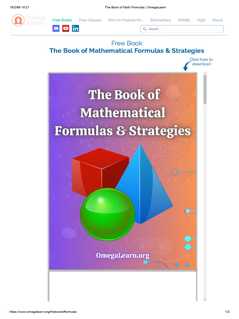 The Book of Math Formulas - OmegaLearn | PDF