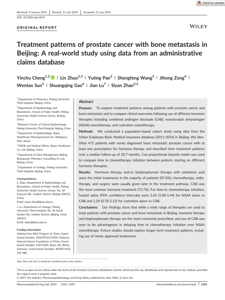 2019 Treatment Patterns of Prostate Cancer With Bone Metastasis in ...