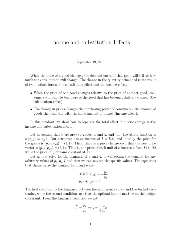 Microeconomics Income and Substitution Effects | PDF | Demand | Marketing