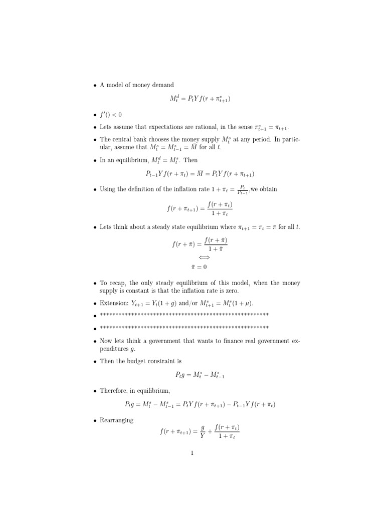 Macroeconomics Simple - Model - of - Hyperinflation | PDF | Money | Monetary Economics