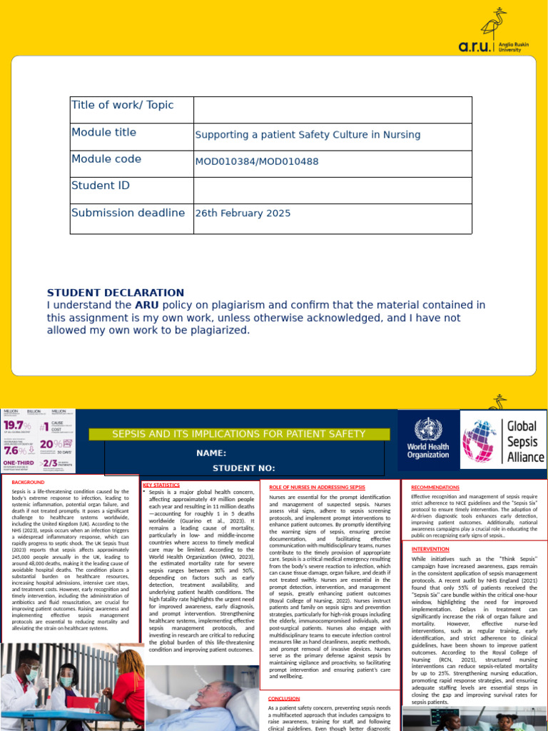 Sepsis Poster.. | PDF | Sepsis | Clinical Medicine