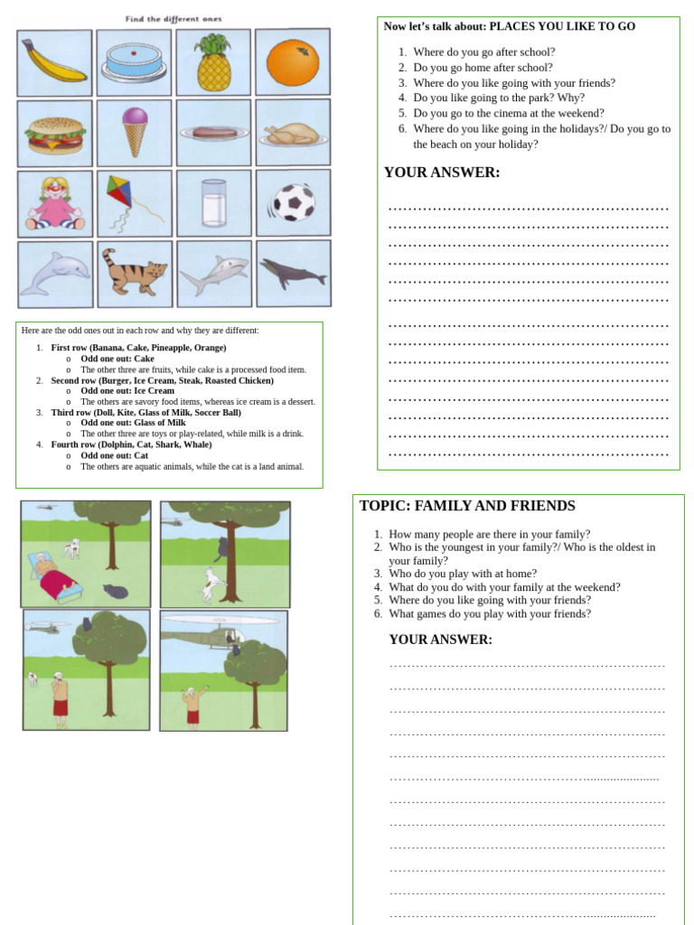 Up 4 Check Up 1 - Unit 3 Lesson 1 | PDF