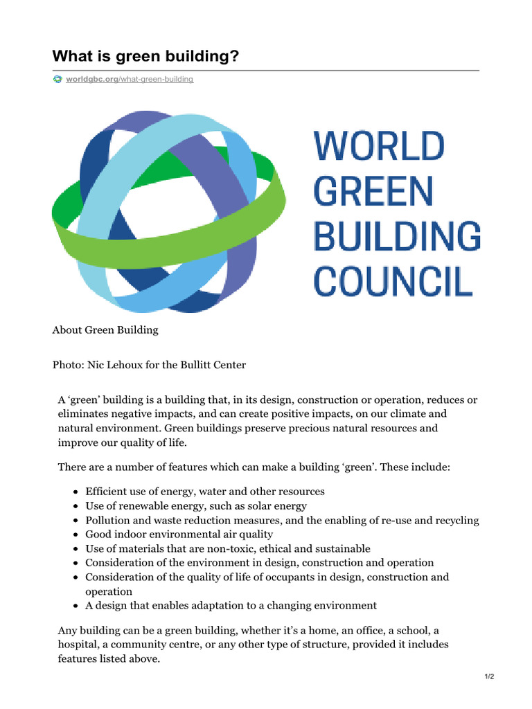 Green Building: Sustainable Design Guide | PDF