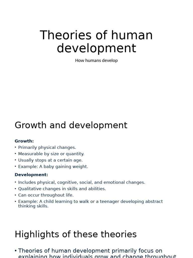 Human Development Theories Overview | PDF | Behavioural Sciences ...