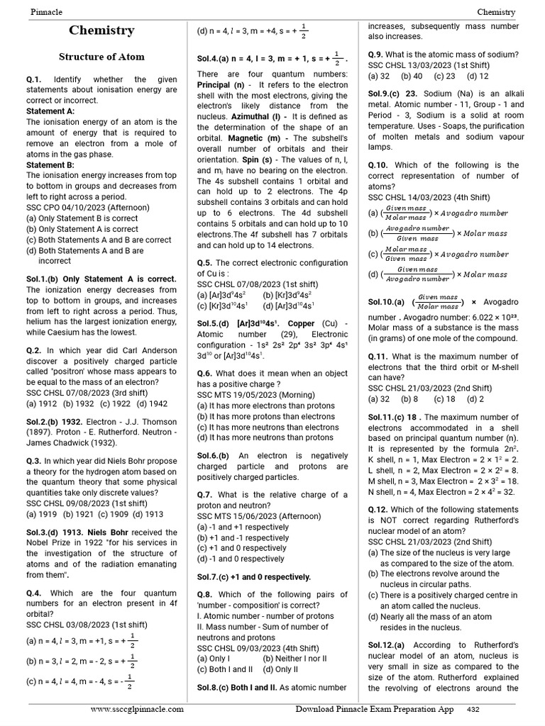 Chemistry Pdf Sets Of Chemical Elements Chemistry