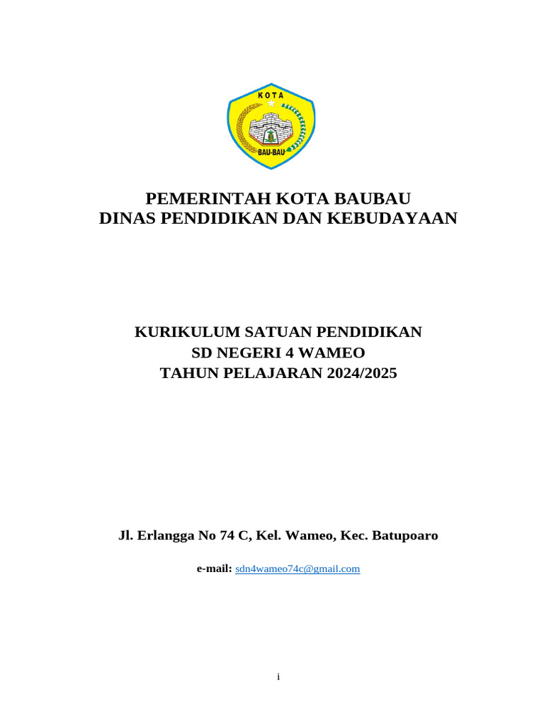 Draf Kurikulum 2024 - 2025 SD Keps | PDF