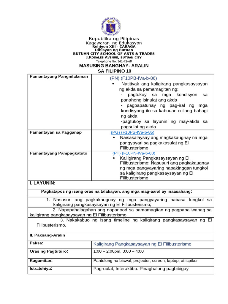 Final DLP Kaligirang Pangkasaysayan | PDF