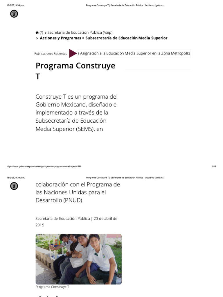 Programa Construye T: Educación Socioemocional | PDF | Enseñando | Escuelas
