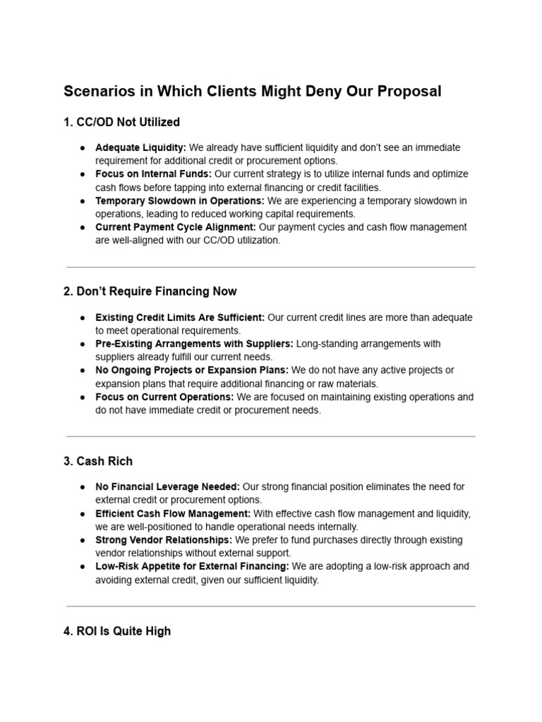 Scenario Pratik Google Docs | PDF | Return On Investment | Credit
